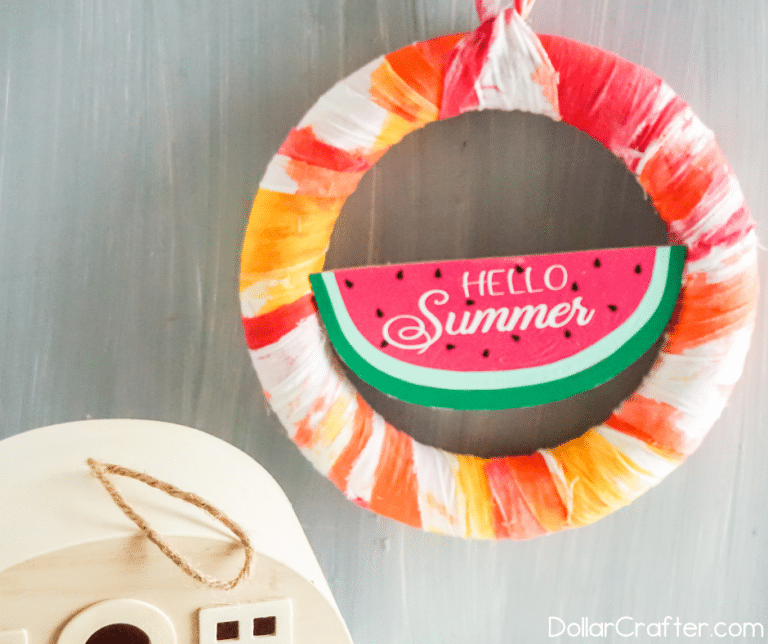 Homemade Hello Summer Watermelon Wreath Craft ⋆ Dollar Crafter