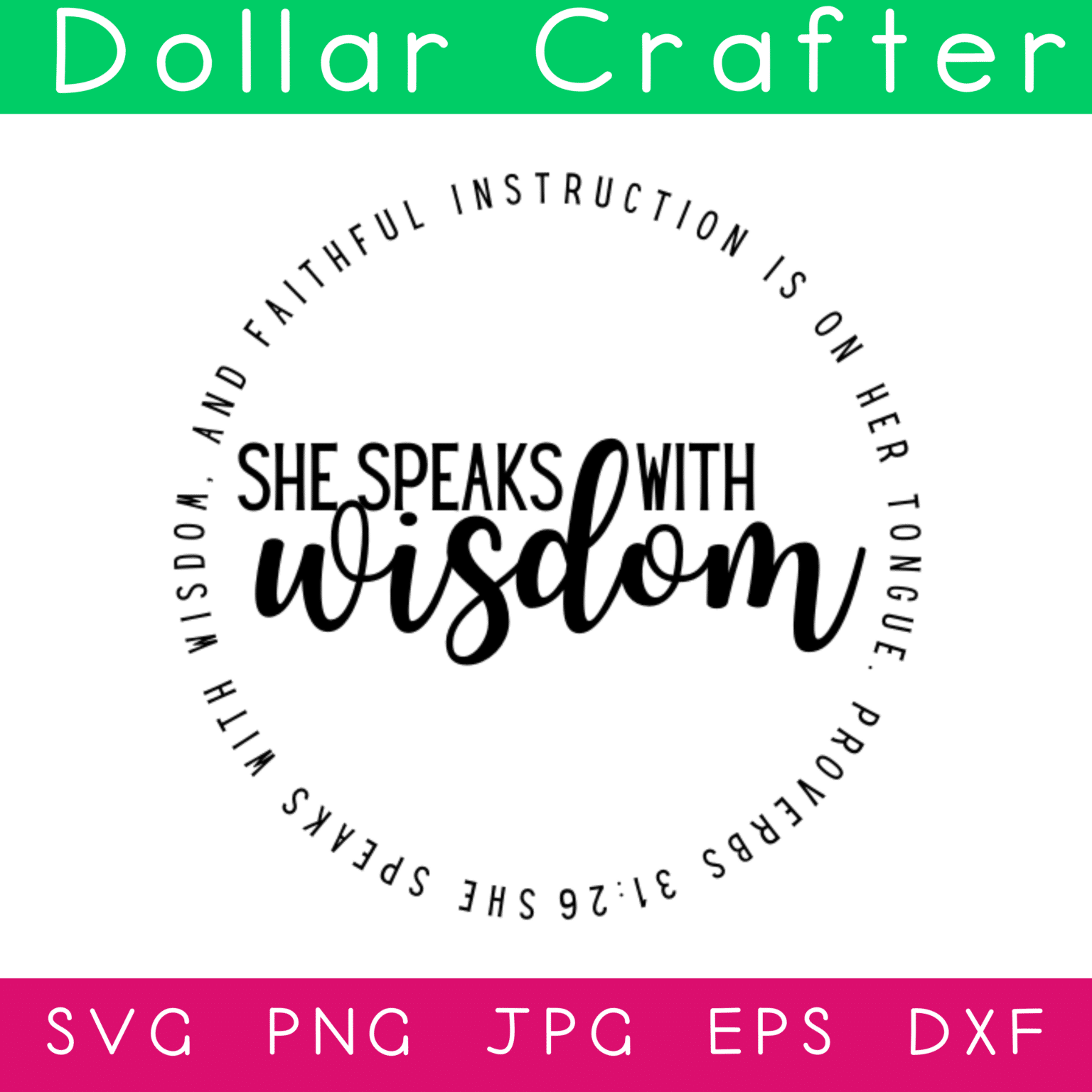 She Speaks Wisdom Circle SVG Cut File Set for Cricut or Silhouette ⋆ ...