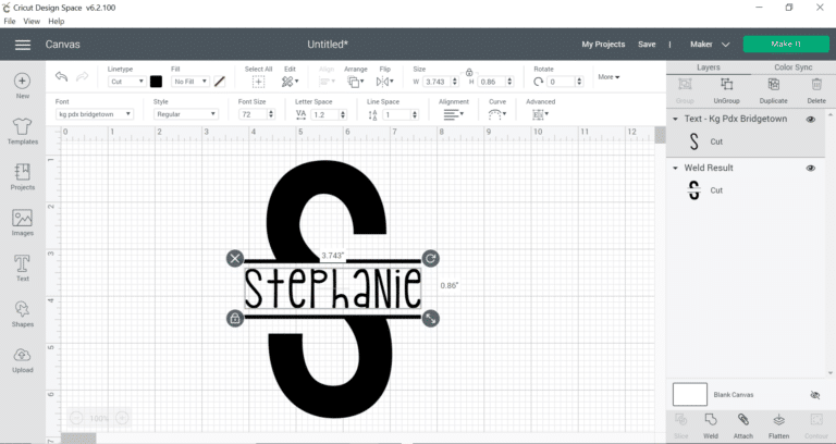 How to Make a Split Monogram on Cricut Design Space ⋆ Dollar Crafter