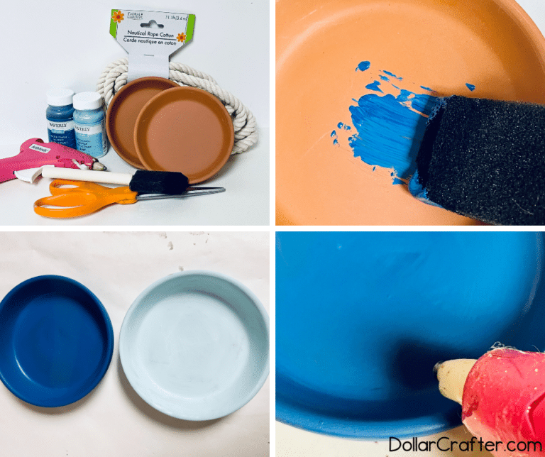 How to Make Coastal Coasters with Terra Cotta Saucers ⋆ Dollar Crafter