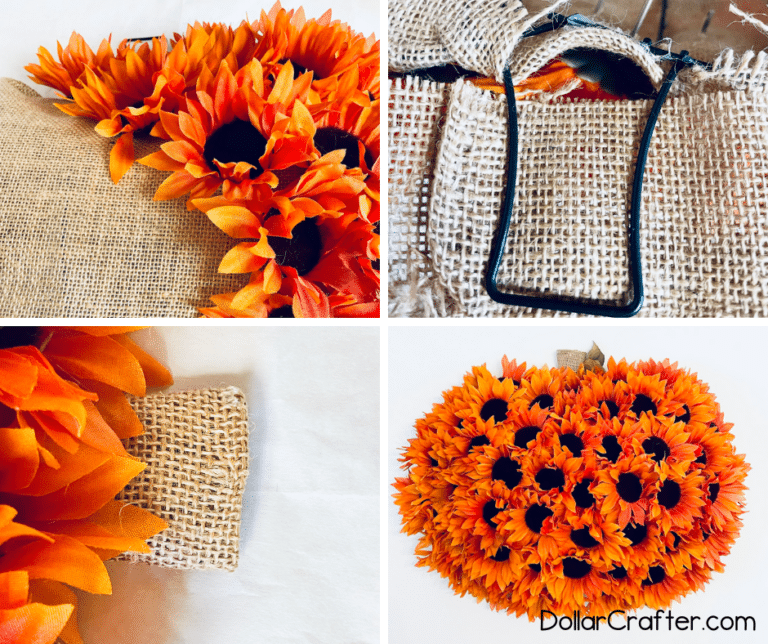 DIY Dollar Tree Sunflower Pumpkin Wreath ⋆ Dollar Crafter